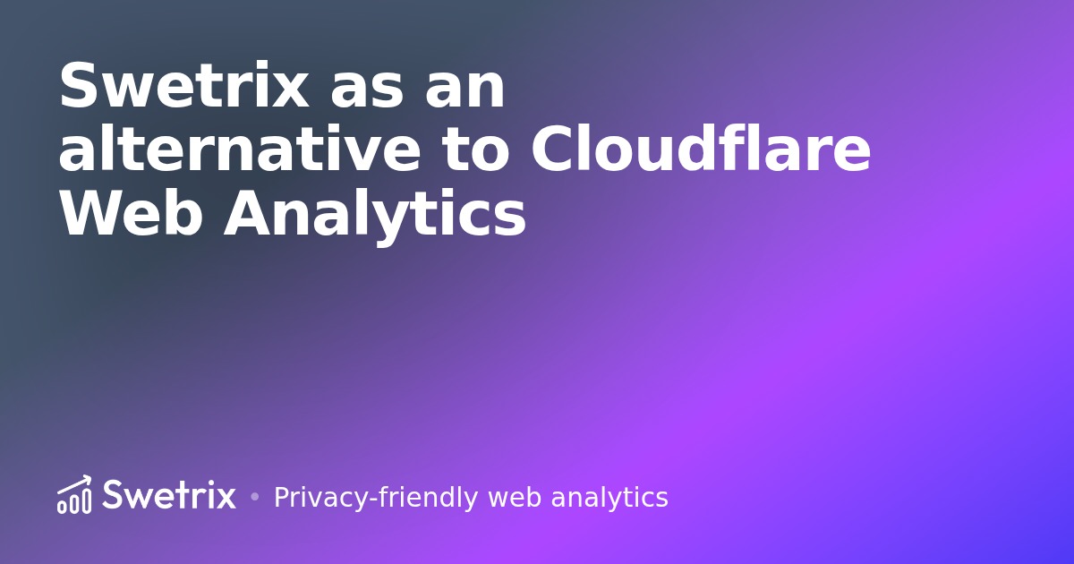 Swetrix as an alternative to Cloudflare Web Analytics | Swetrix